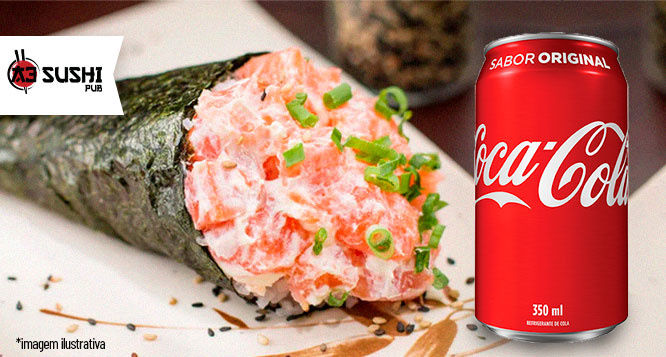 A3 Sushi Pub, 1 Temaki Misto P + 1 Refrigerante lata (350ml) ou ...